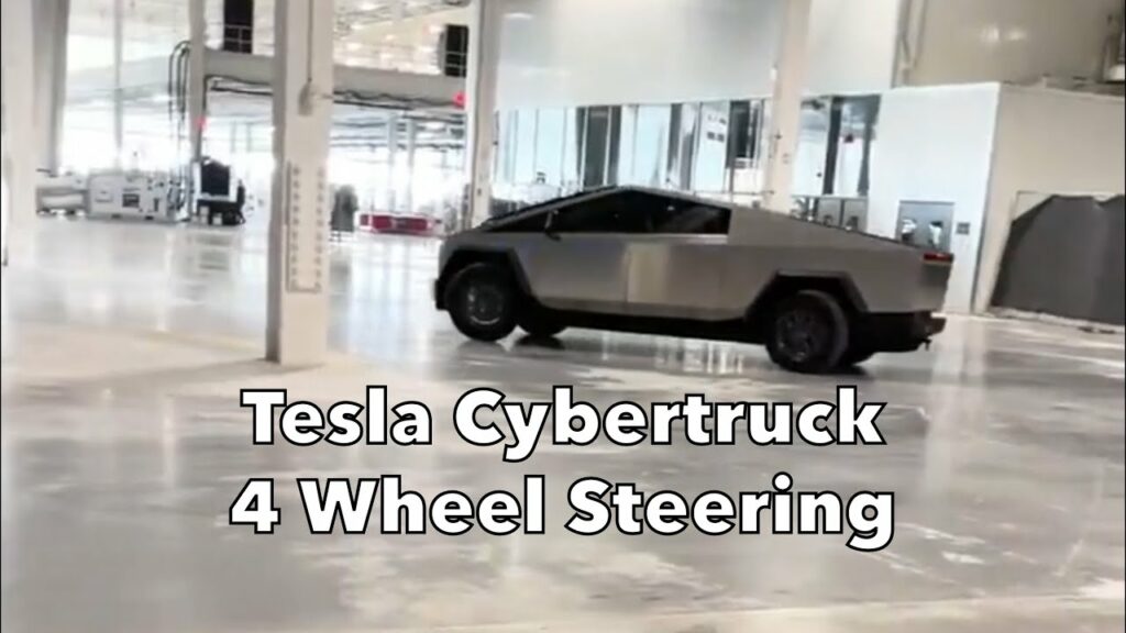 Tesla Cybertruck showcasing its features as the truck undergoes ...